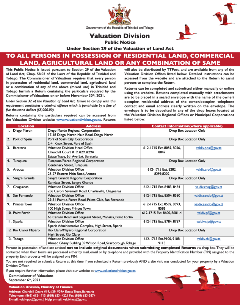 Full colour • Valuation Division Ad – Ministry of Finance