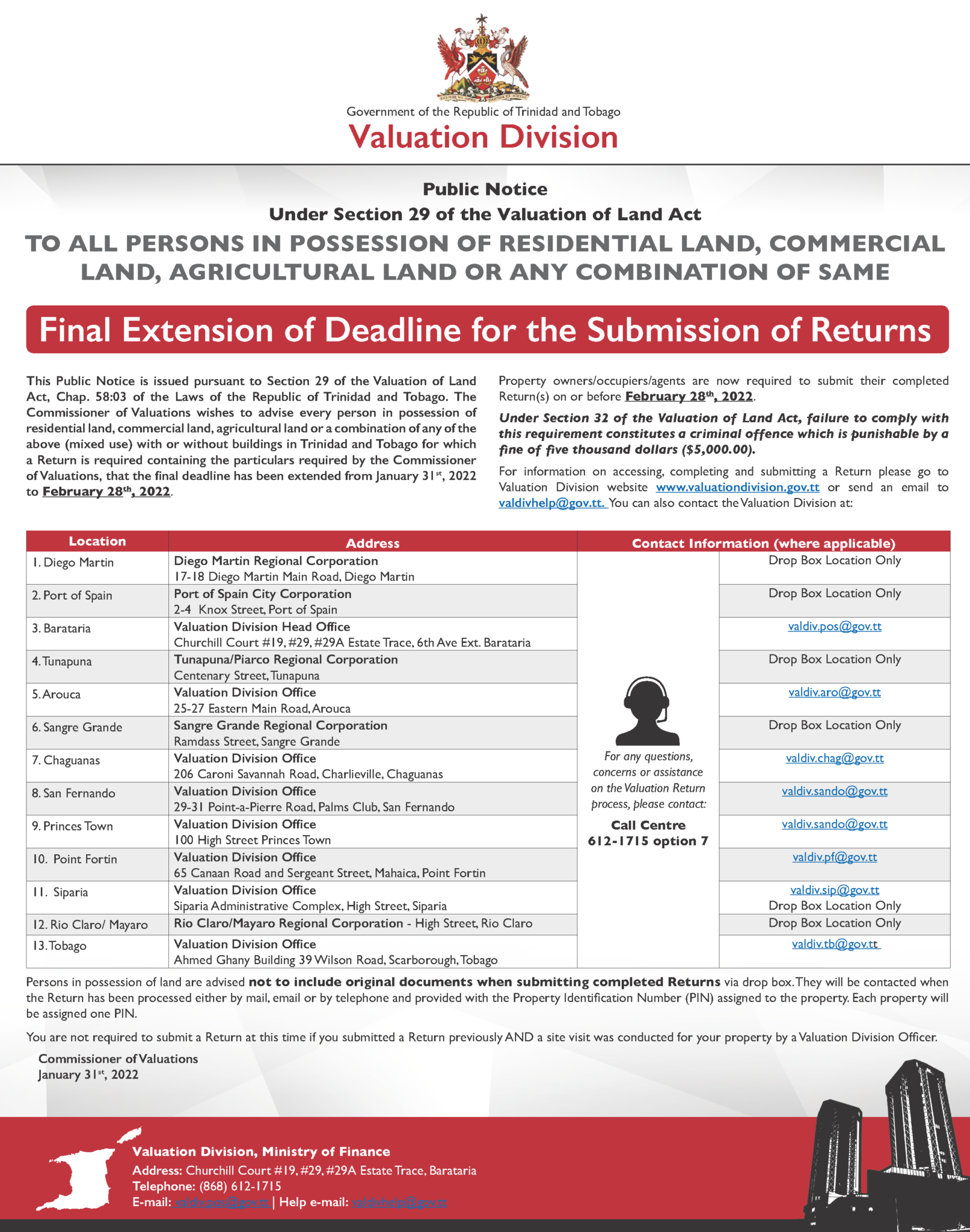Public Notice: Valuation Division Commencement of Mandatory Submission ...