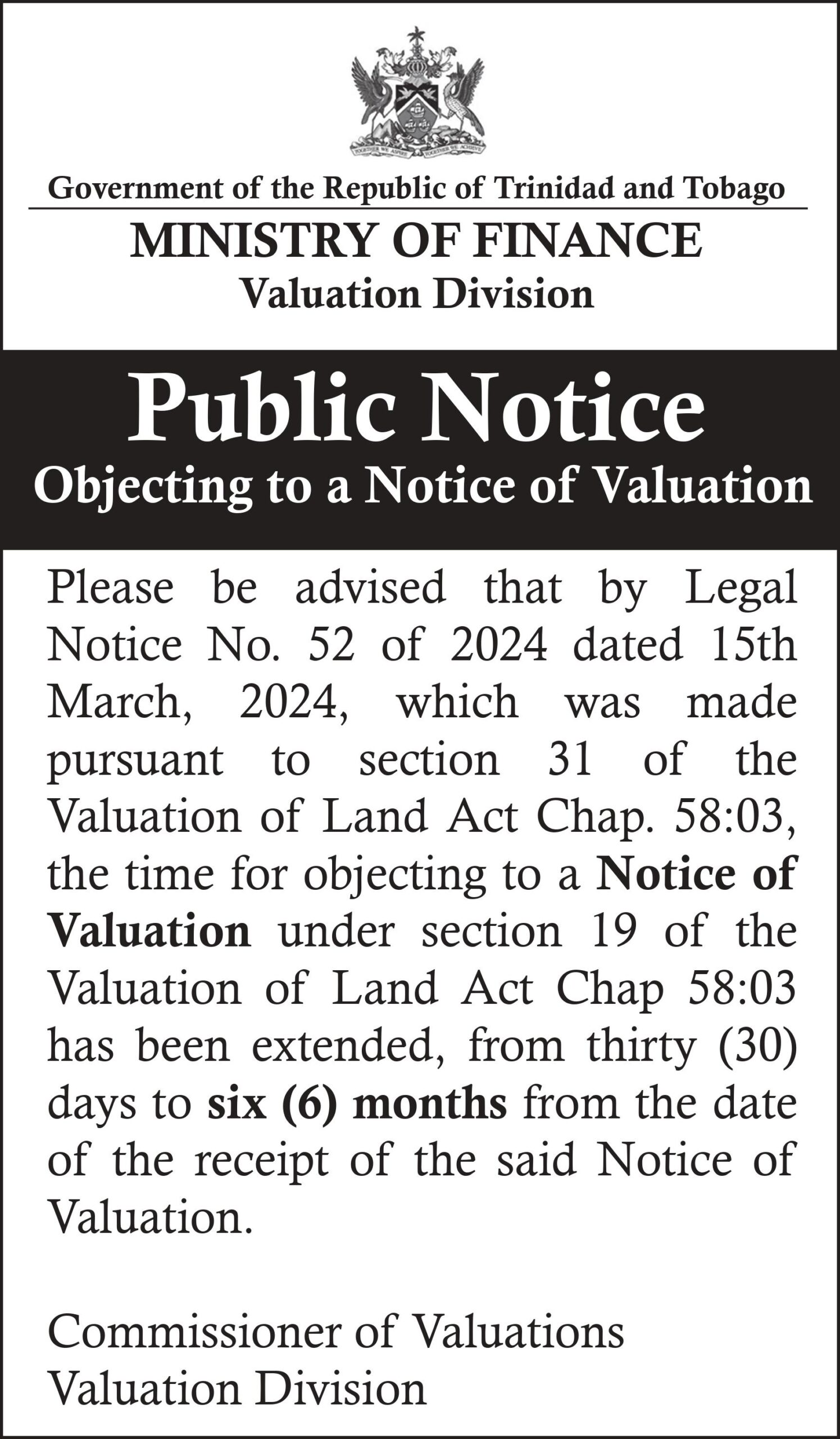 Public Notice – Objecting to a Notice of Valuation, Valuation Division ...