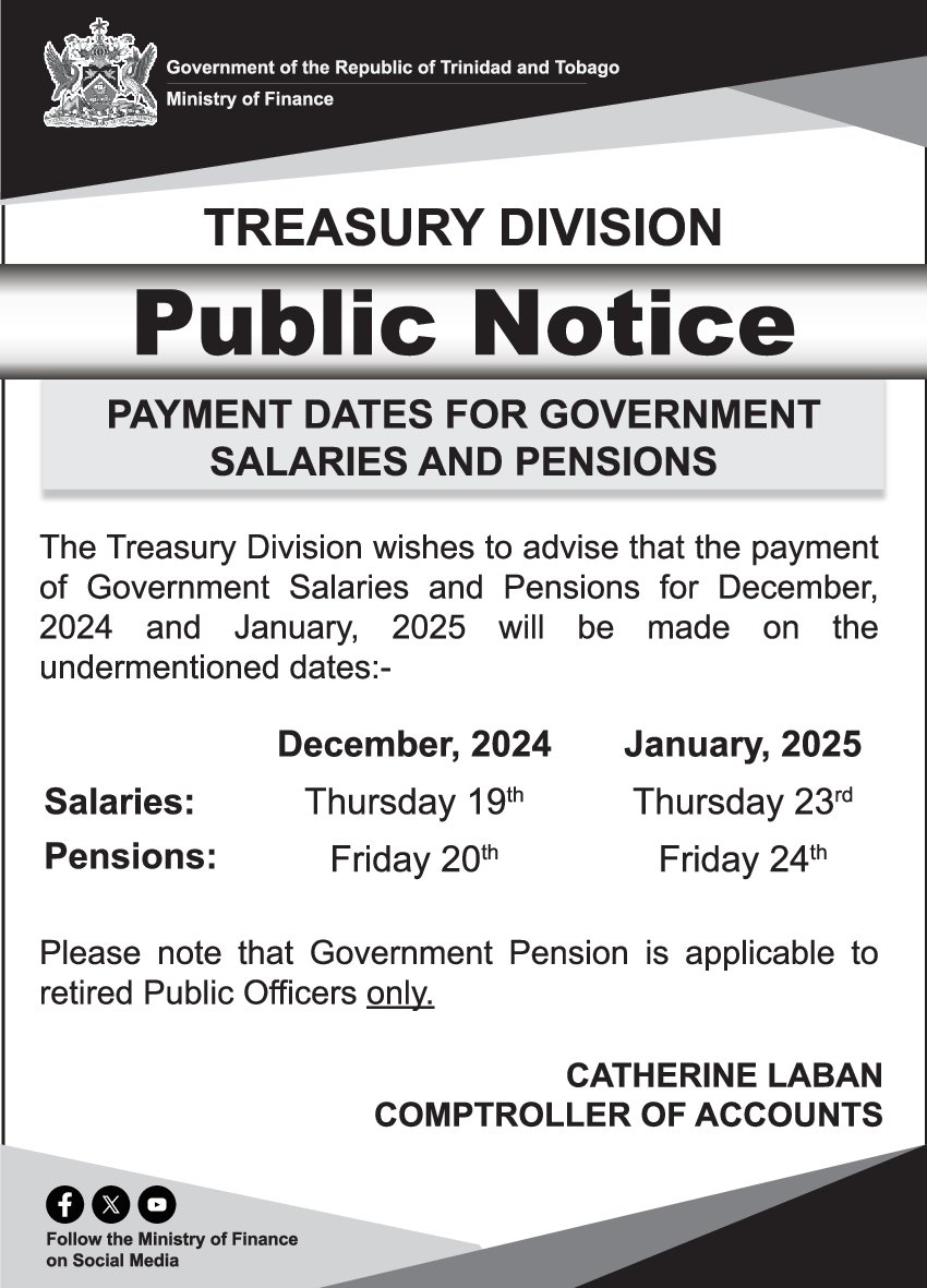 Public Notice – Payment of Government Salaries and Pensions for ...